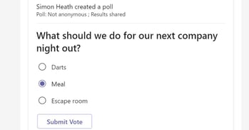 Add a poll to your Teams chat or channel